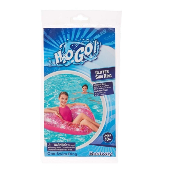 Bestway | Swim | 52 New H2ogo Glitter Pink Heart Inflatable Swim Ring ...